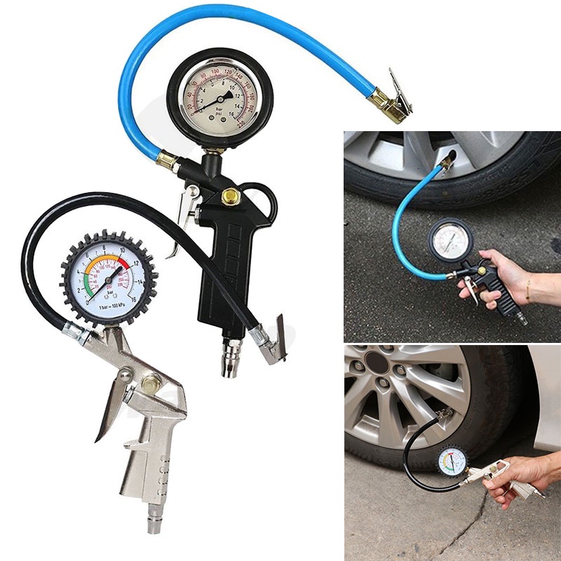 220 PSI Car Tyre Oil Immersion Type Air Pressure Inflator Gauge Meter ...