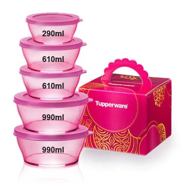 Tupperware Clear Bowl Gift Set (4/5/6pcs) / Clear Bowl (990ml / 610ml ...