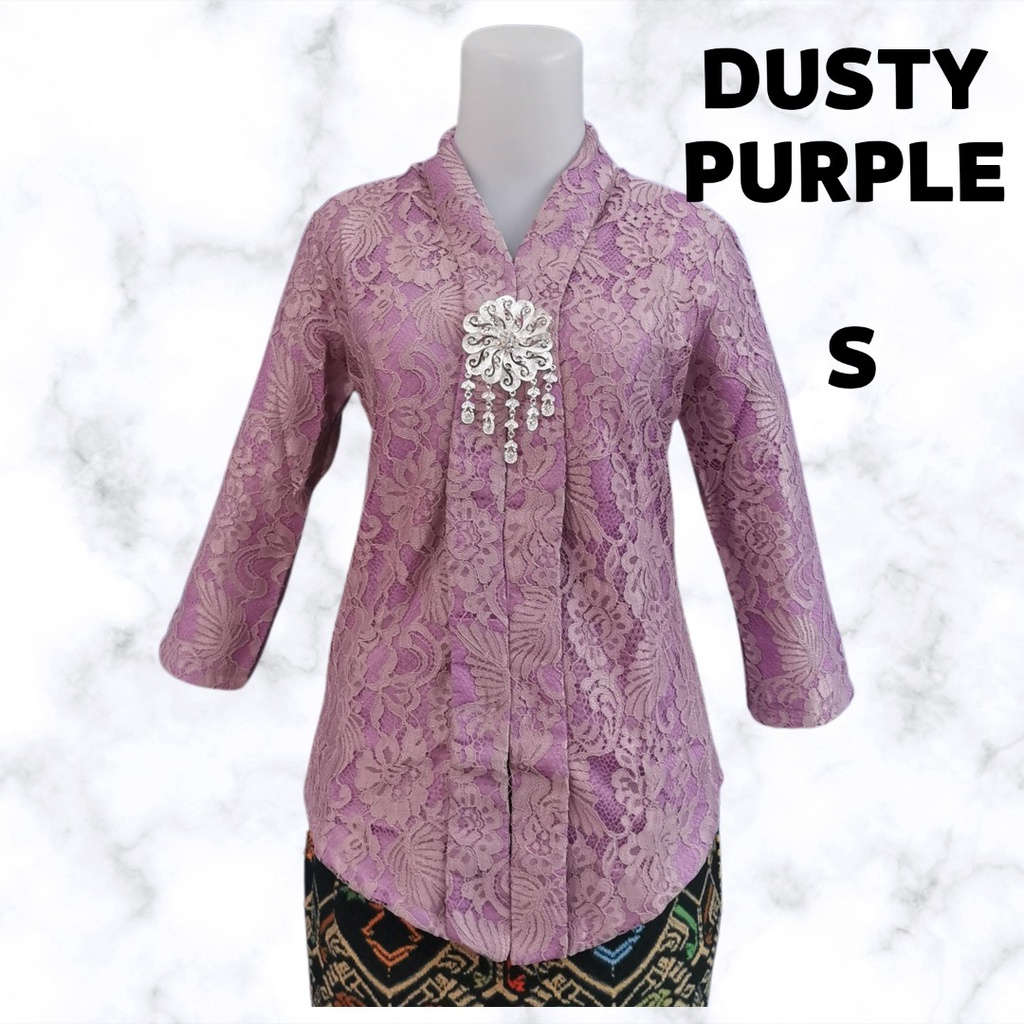 Baju Kebaya Lace Beralas - Warna Dusty Purple Size S (Lengan 3 Suku ...