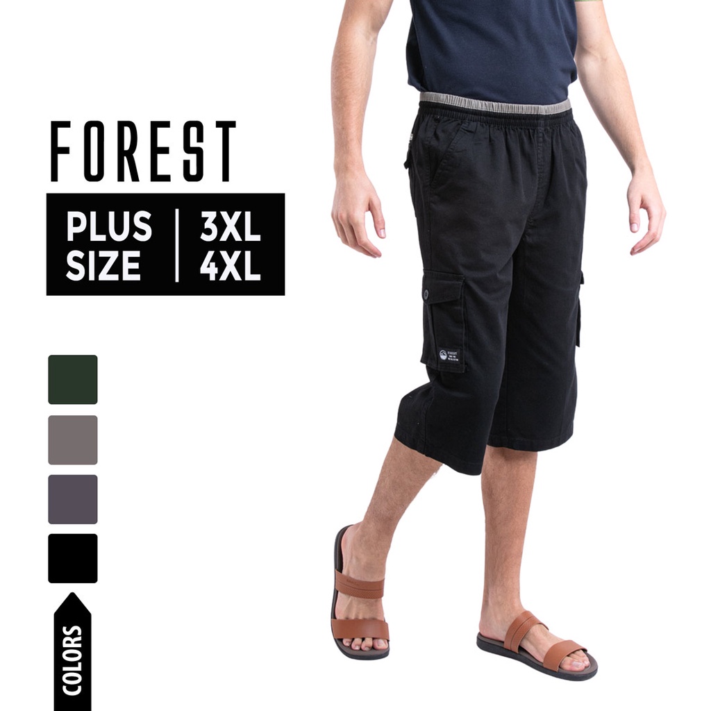 Forest Plus Size 100% Cotton Twill 27"/28" Cargo Pants Men Shorts ...