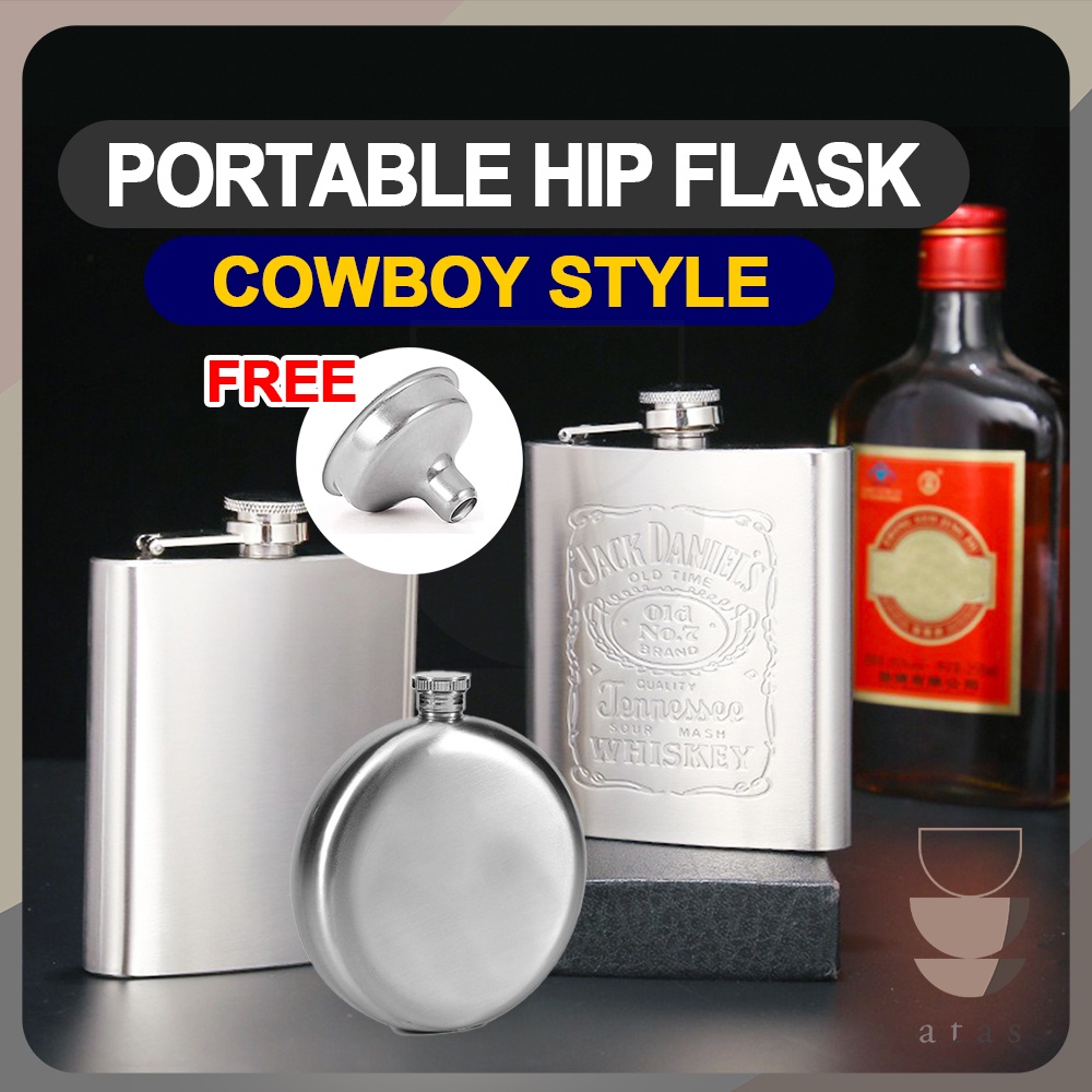 ATAS Stainless Steel Portable Whiskey Hip Flask Whisky Flasks Liquor ...