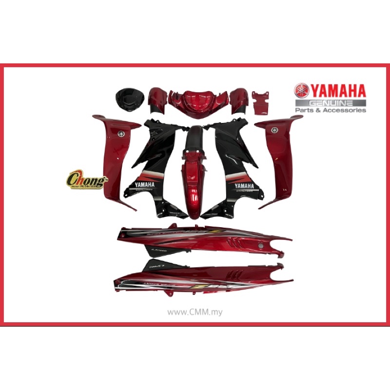 Yamaha 125Z Y125ZR Body Cover Set Maroon ( Merah Skala ) Original HLY ...