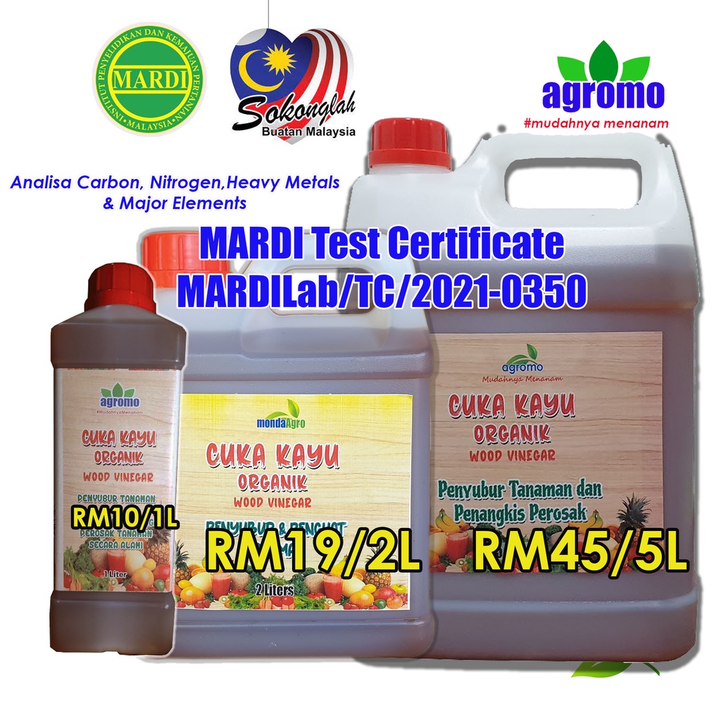 CUKA KAYU ASLI / WOOD VINEGAR 100% ASLI TANPA CAMPURAN 2 LITERS ...