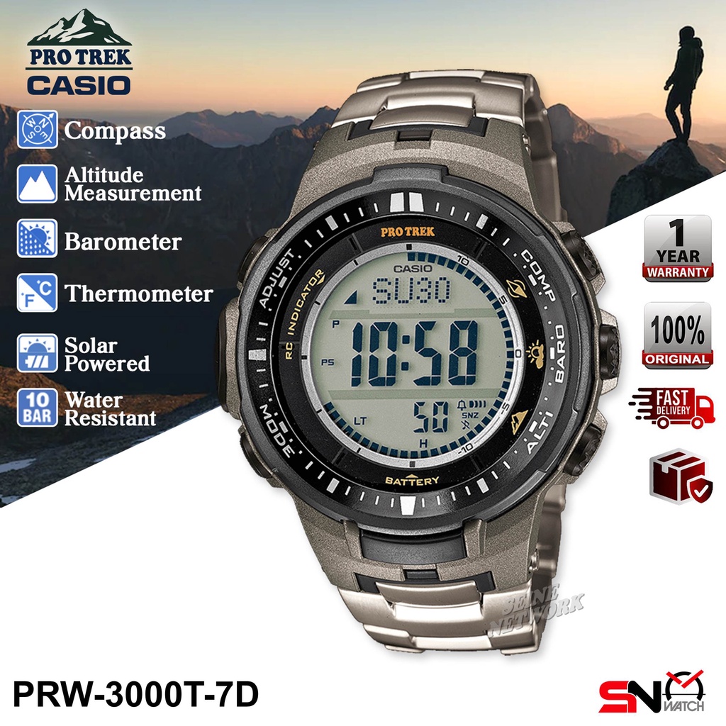 Casio Protrek PRW-3000T Triple Sensor Tough Solar Multiband 6 Digital ...