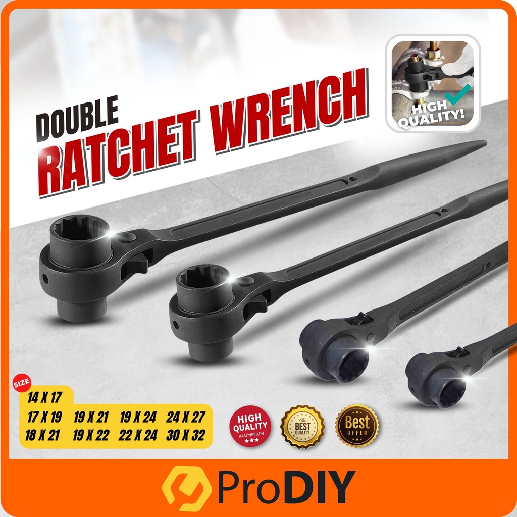 Double Ratchet Wrench Two Way Double Headed Ratchet Scaffold Socket ...