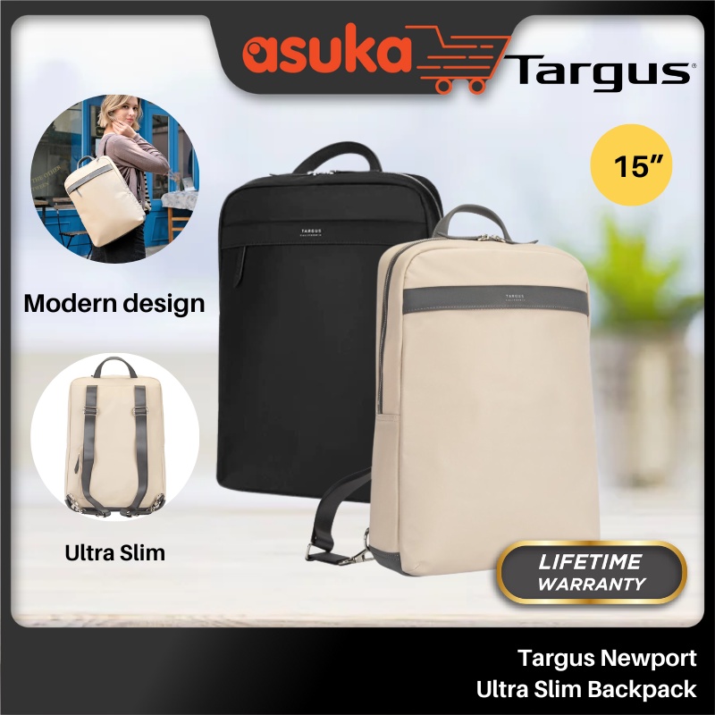 Targus Newport Ultra Slim Backpack 15" TBB598GL-70 (Black)/TBB59806GL-70 (Tan) | Shopee Malaysia