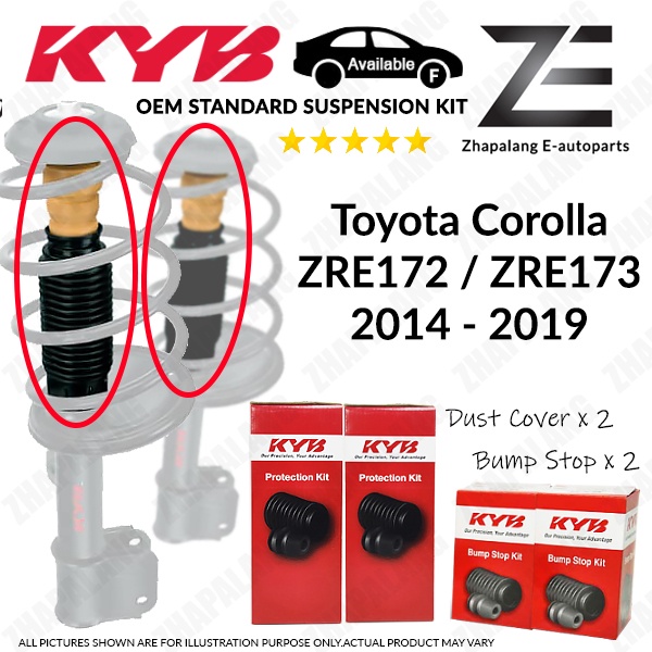 Toyota Corolla ZRE172 ZRE173 '14-19 KYB Front Rear Absorber Dust Cover ...