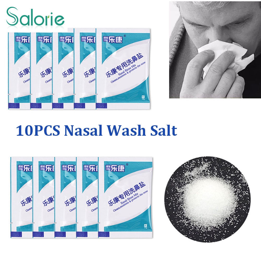 10pcs Nasal Wash Salt Allergic Rhinitis Sinusitis Nasal Cavity ...