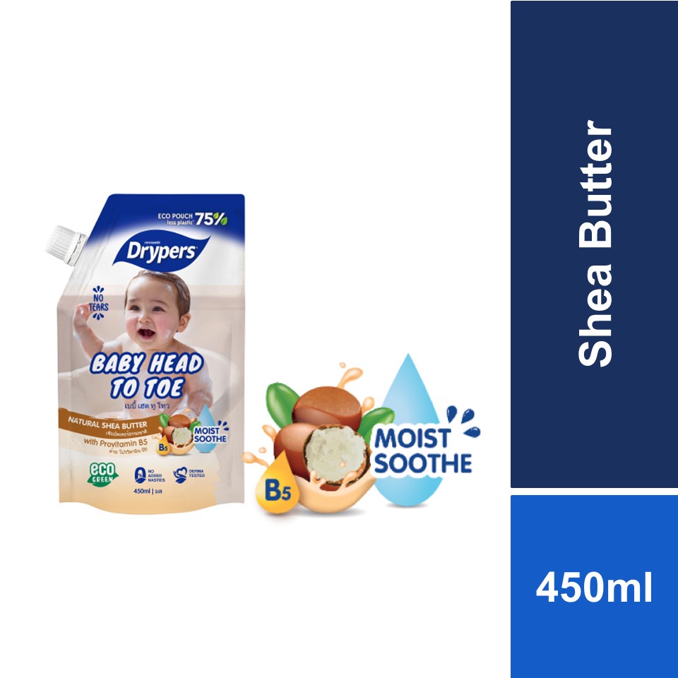 Drypers Baby Head to Toe 450ml - Shea Butter | Shopee Malaysia