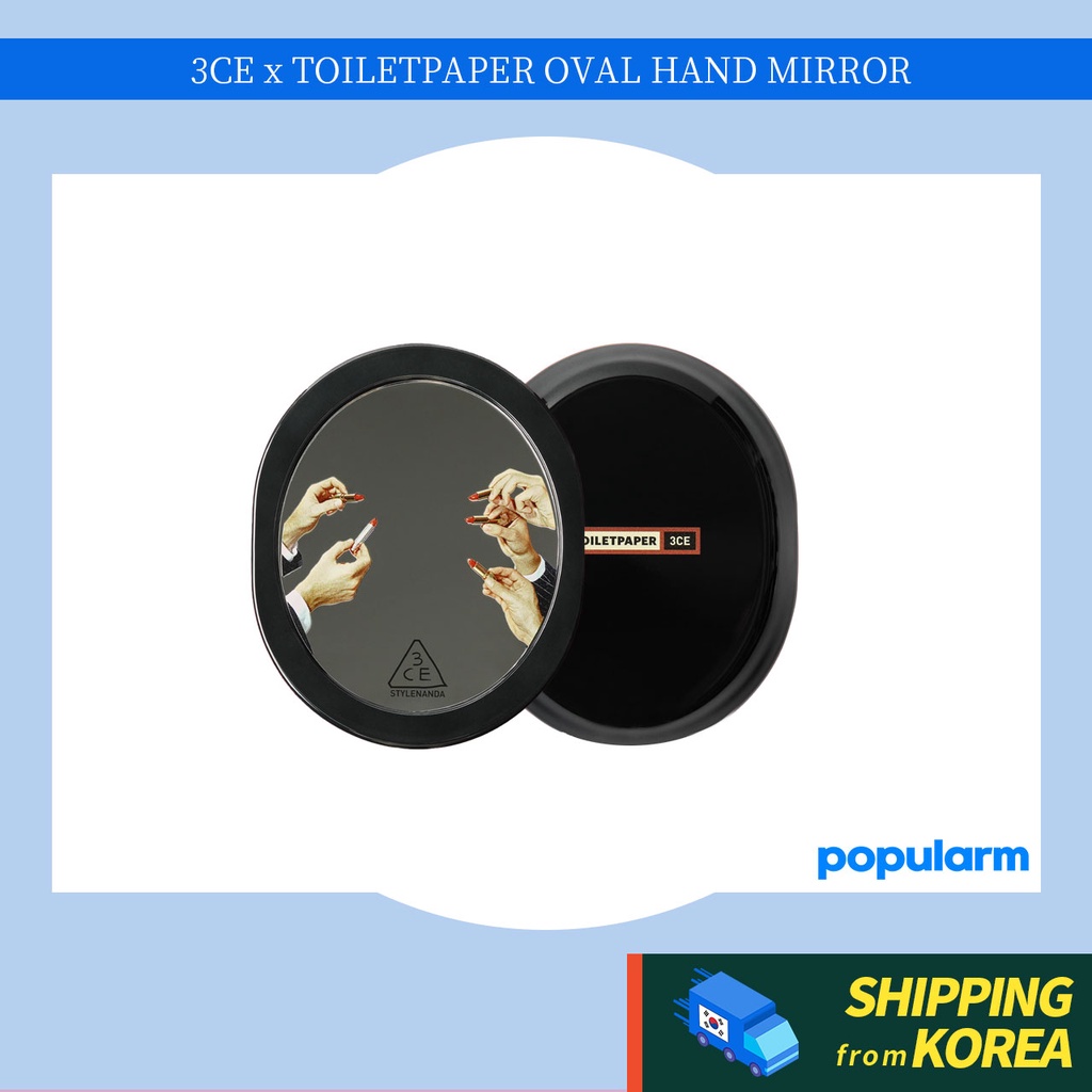 3CE X TOILETPAPER OVAL HAND MIRROR | Shopee Malaysia