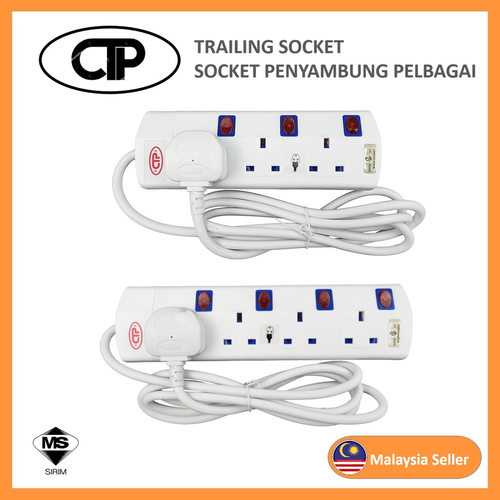 CTP 3g/4g Multi Ways Trailing Socket Socket Penyambung Pelbagai ...