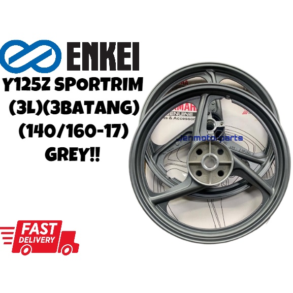 Y125Z SPORTRIM 3BATANG RIM 125Z RIM 3KAKI ENKEI 140/160-17 RIM ENKEI GREY LIMITED GREY COP ENKEI ...