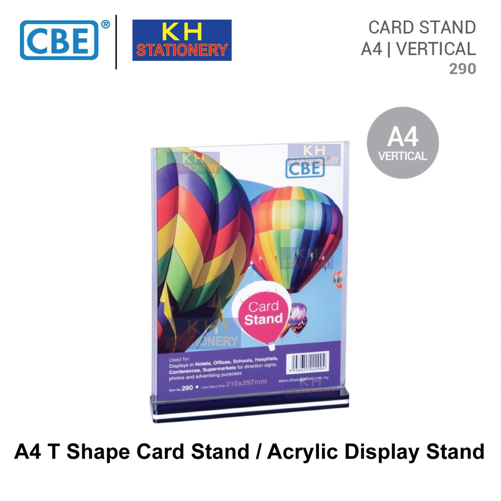 CBE A4 T Shape Card Stand / Acrylic Display Stand / Acrylic Double ...