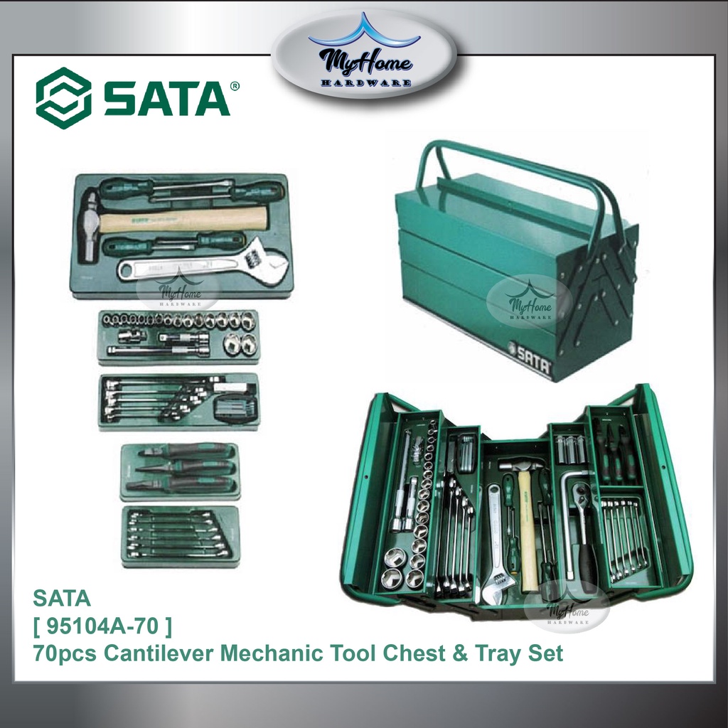 SATA [ 95104A-70 ] 70pcs Cantilever Mechanic Tool Chest & Tray Set ...