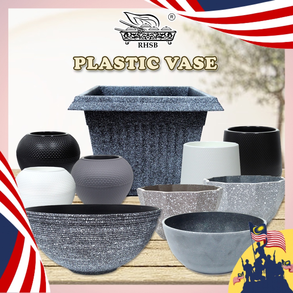 PLASTIC VASE / FLOWER POT / PASU BUNGA PLASTIK / FLOWER VASE / PLASTIK ...