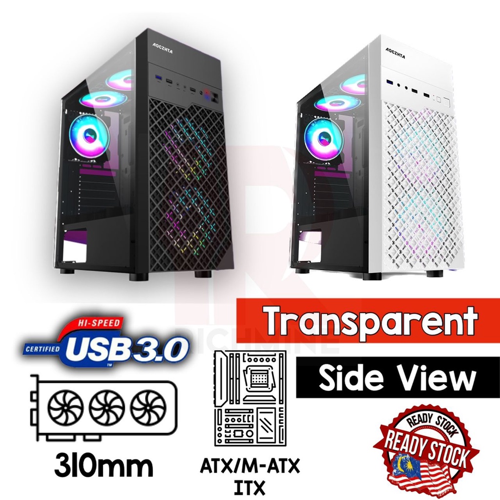 {ReadyStock} SHADOW Transparent View PC Casing ATX M-ATX ITX GAMING ...