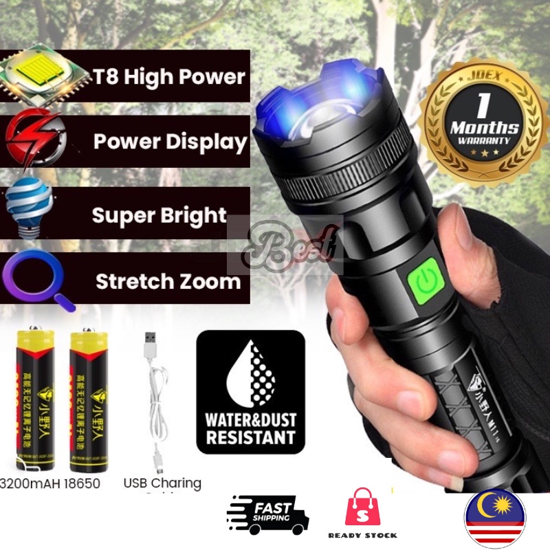 BEST Super Bright LED Torchlight Lampu Suluh Terang Jarak Jauh Camping ...