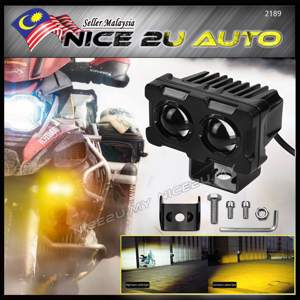 Motorcycle LED Spotlight Headlights Daytime Running Lights Mini Driving ...