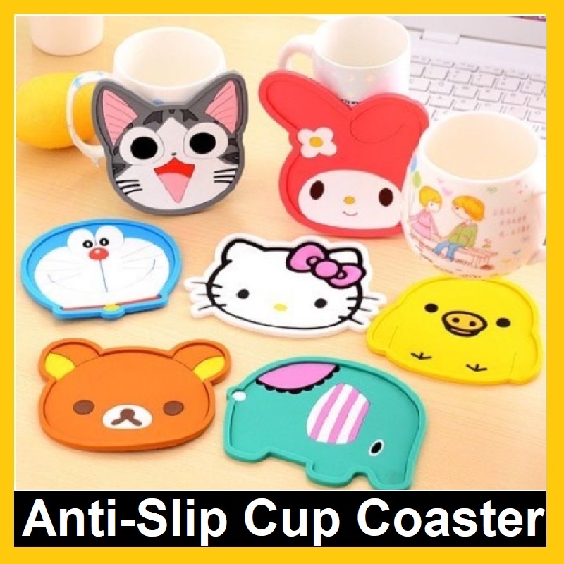 Anti-Slip & Waterproof Cup Coaster / Cute Cartoon Cup Mat / Mugs, Glass ...