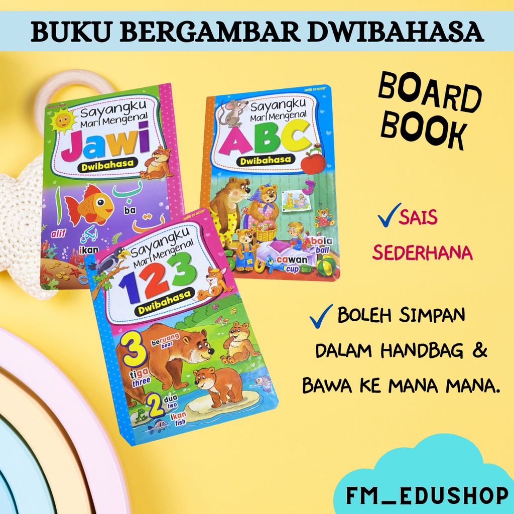 Books For Baby / Toddler : Sayangku Mari Mengenal Jawi ABC 123 Kulit ...