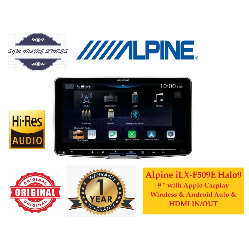 Alpine iLX-F509E Hola9 - 9inch Car Player with Wireless Apple CarPlay ...