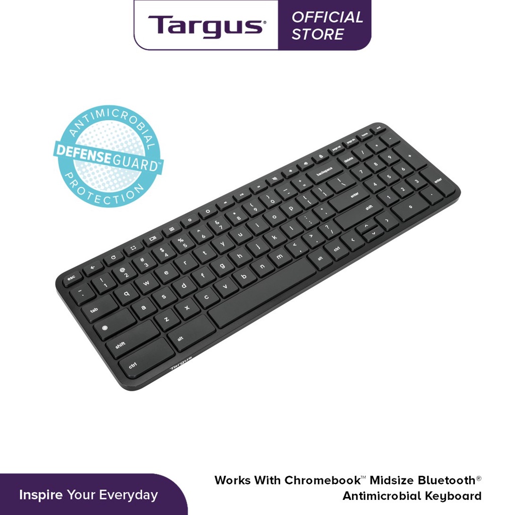 AKB869 - TARGUS MIDSIZE BLUETOOTH ANTIMICROBIAL KEYBOARD, WORKS WITH ...