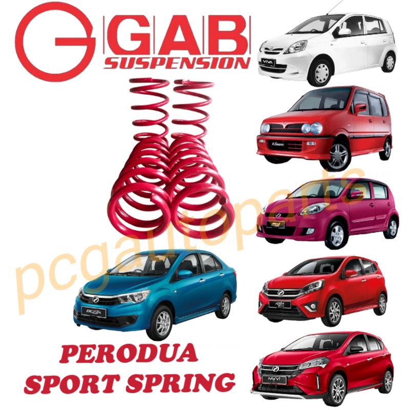original GAB Sport Spring perodua Myvi, Alza, Viva,Bezza, Axia,Kelisa ...