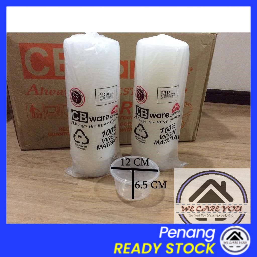 Wecareyou20 50PCS Round Disposable Plastic Food Container 460CC Bekas ...