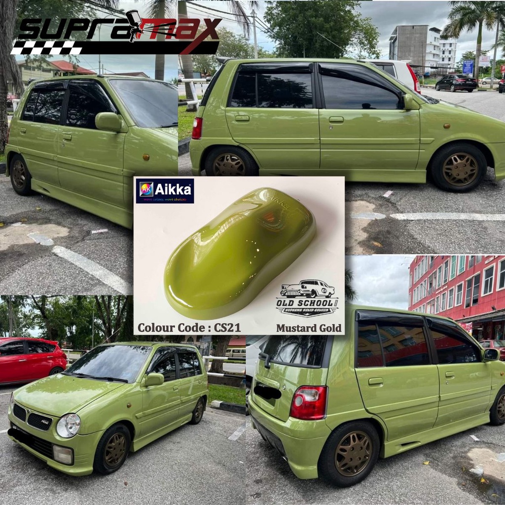 AIKKA Solid CS21 Mustard Gold Old School Supreme Solid/Cat Kereta/Motor ...