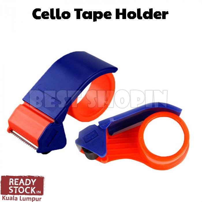 Plastic Roller Packing Cello Tape Cutter Manual Tape Dispenser | Shopee ...