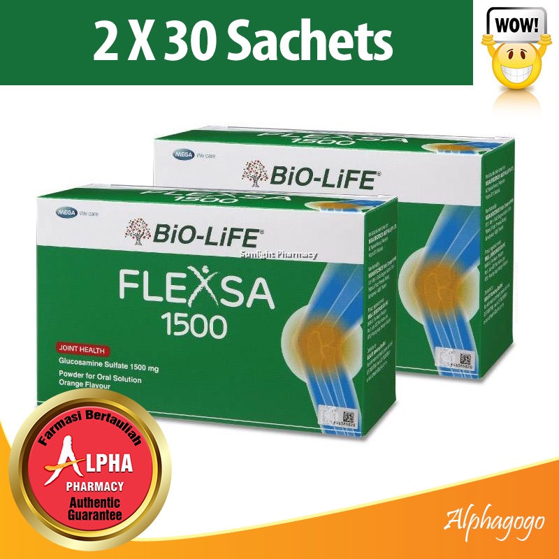 Bio-Life Flexsa Glucosamine Powder (30 Sachets / 2 X 30 Sachets ...