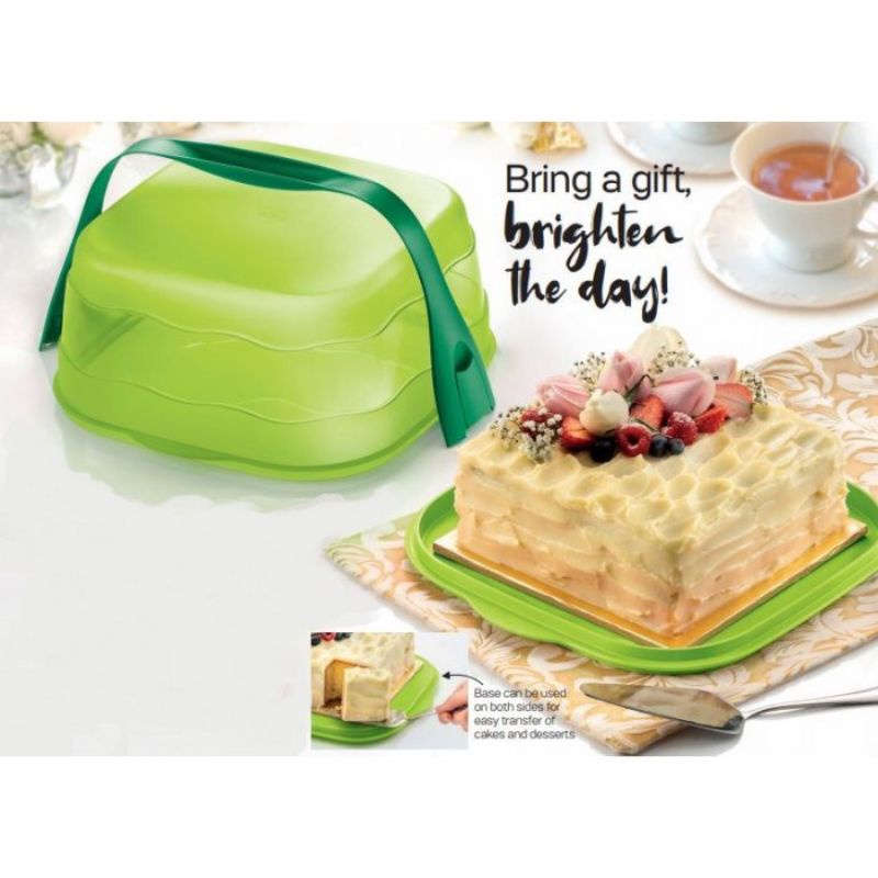 Bekas Cake / Tupperware Fresh & Fancy Carrier 6.0L - Green | Shopee ...