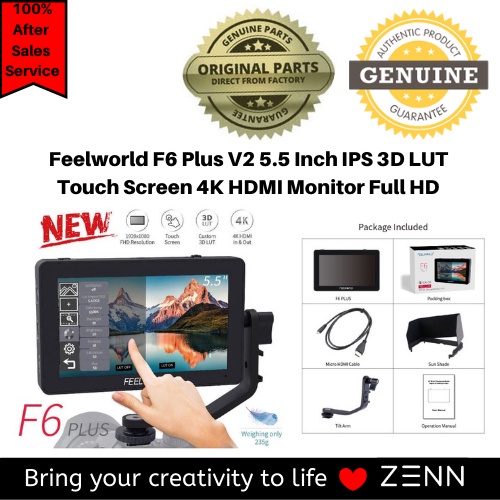 Feelworld F6 Plus V2 5.5 Inch IPS 3D LUT Touch Screen 4K HDMI Monitor ...
