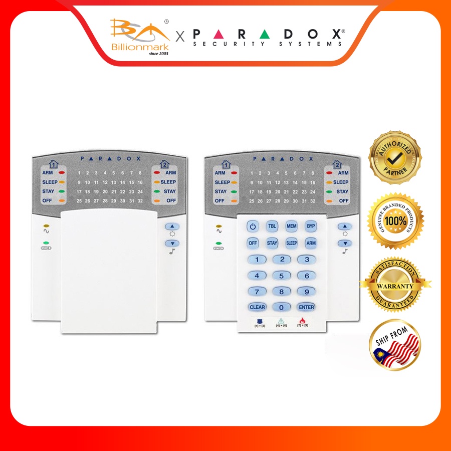 Paradox K32+ Alarm 32 - Zone LED Keypad Built-In 1-Zone Input ...