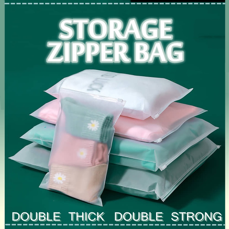 (1 pcs)Matte Zip Lock Bag Plastic Zip Zipper Waterproof Transparent ...