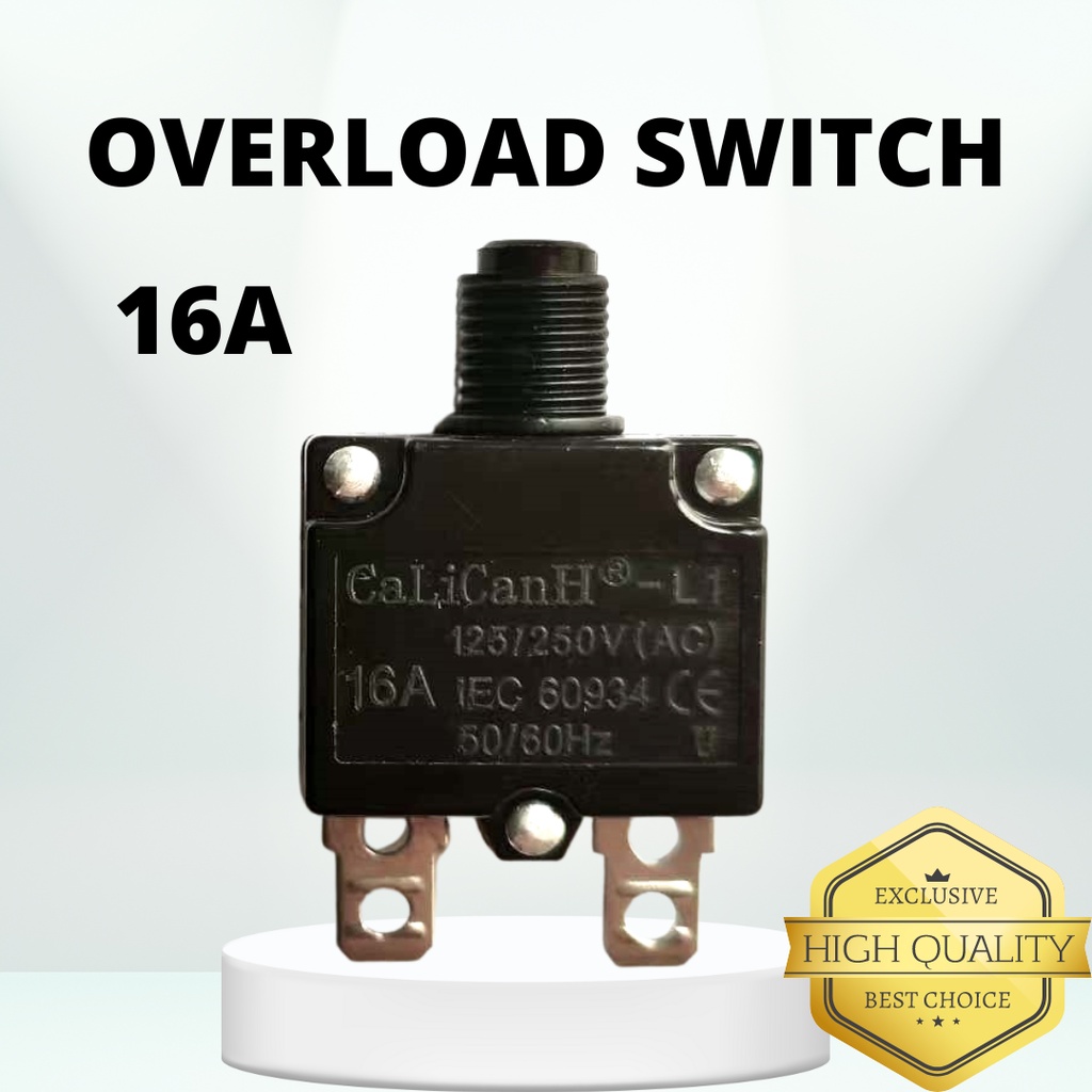 1 Pc 16a Circuit Breaker Overload Protector Compressor Push Button