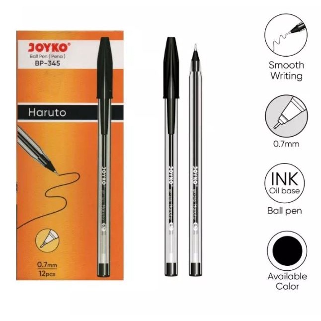 Joyko Haruto BP 345 Pens / Ball Pen 0.7mm (12Pcs) | Shopee Malaysia