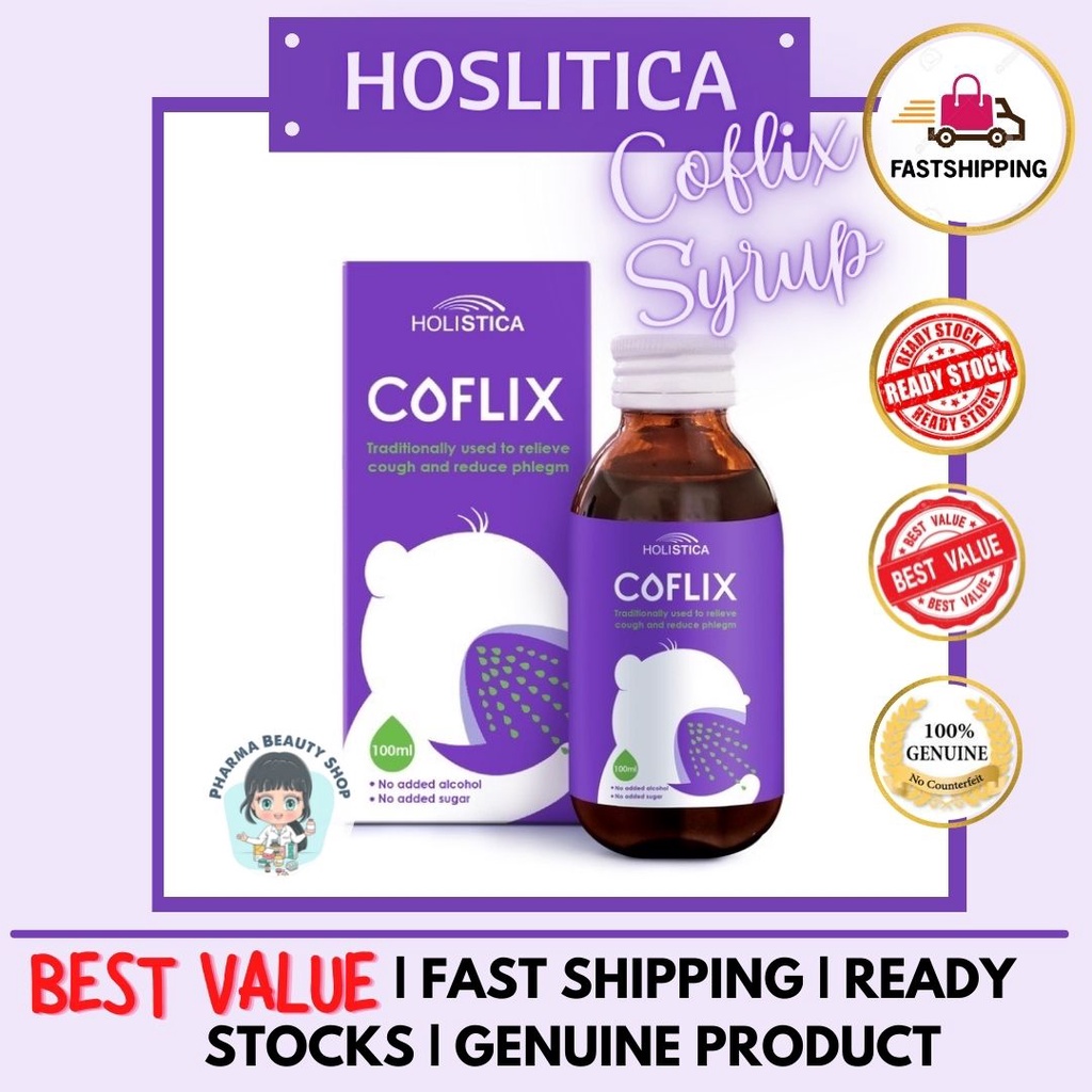 Holistica Coflix Syrup 100ml (Non-drowsy, Sugar & Alcohol-Free Cough ...
