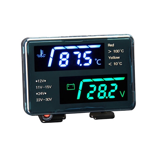 Blazers Sihai 2 in 1 Digital Temperature Gauge Voltmeter 12V 24V ...