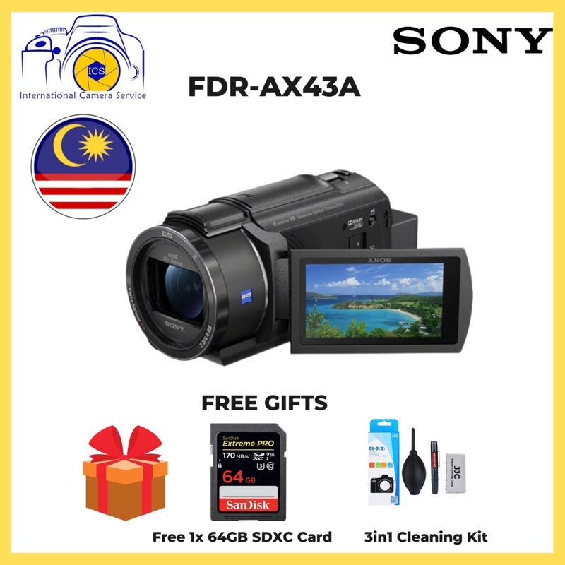 Sony FDR-AX43A UHD 4K Handycam Camcorder | Shopee Malaysia
