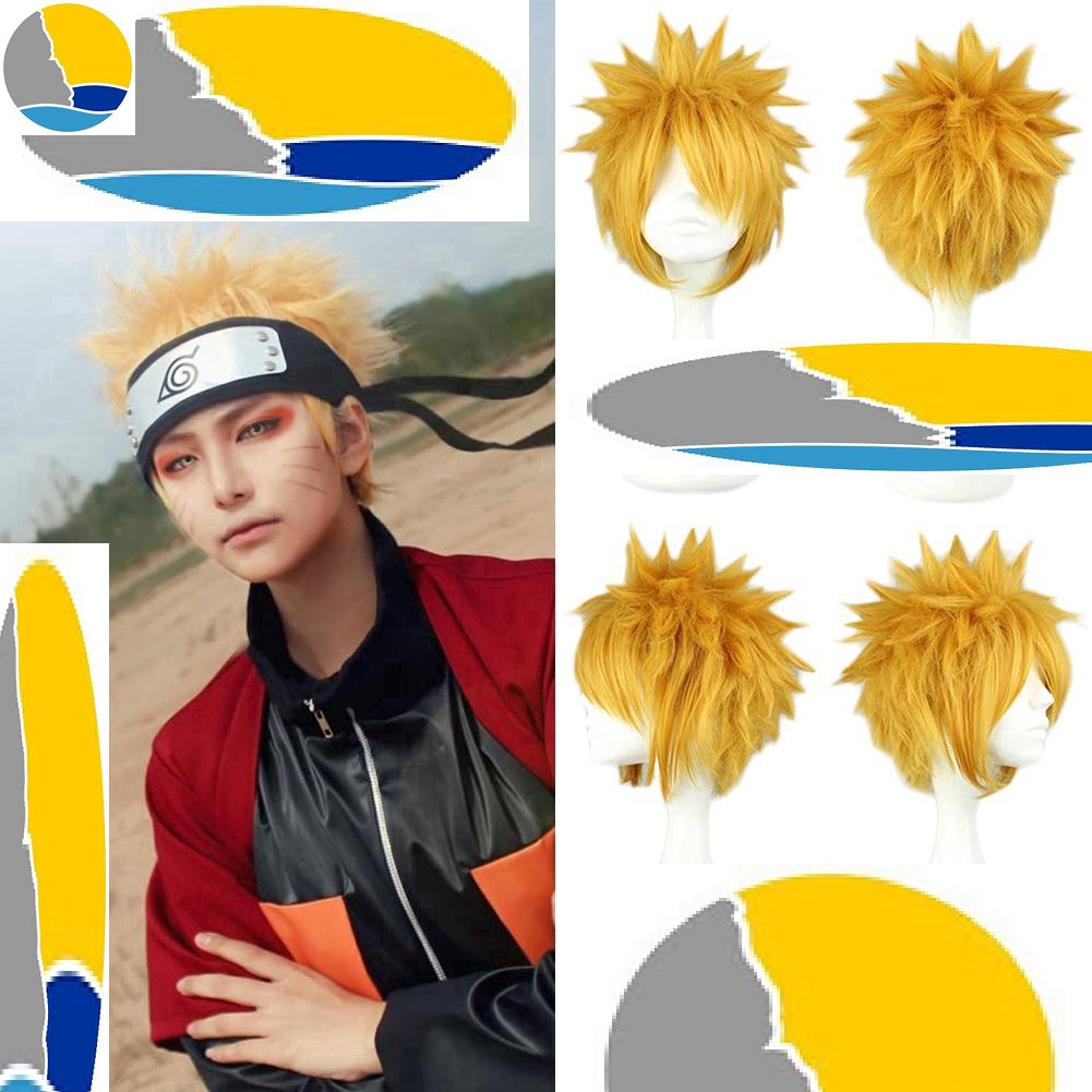 rambut palsu lelaki kartun naruto hensem bergaya warna kuning original ...