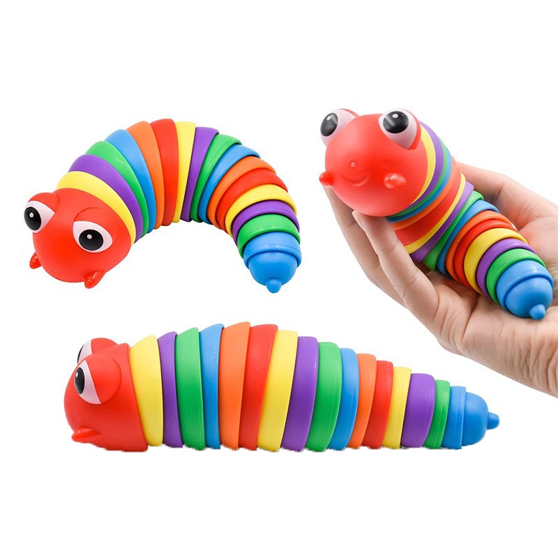 Funny Fidget Slugs Articulated Sensory Slug Toy Realistic Worm ...