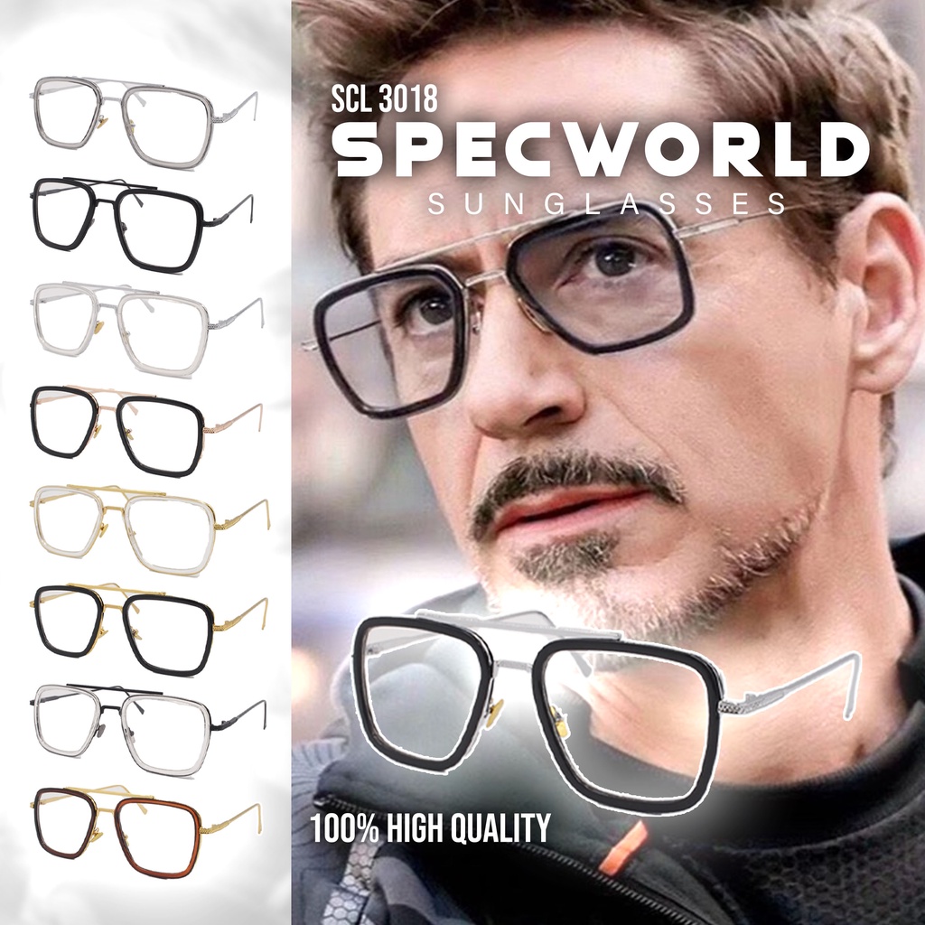 Cermin Mata Clear Eyelasses Avengers Tony Stark Style Man Sunglases ...