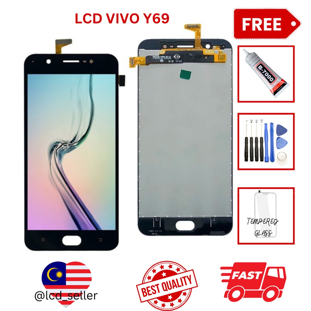 LCD VIVO Y69/LCD Screen and Digitizer//GRAND BIASA//BLACK/WHITE//READY ...