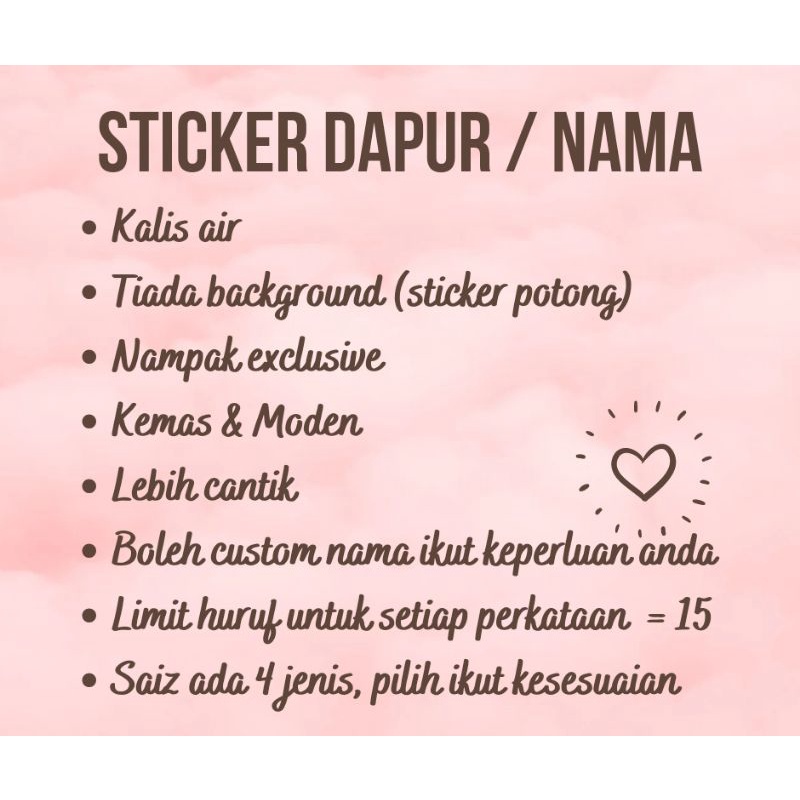 CUSTOM LABEL | Vinyl Sticker | Sticker dapur | Sticker nama | Thermos ...
