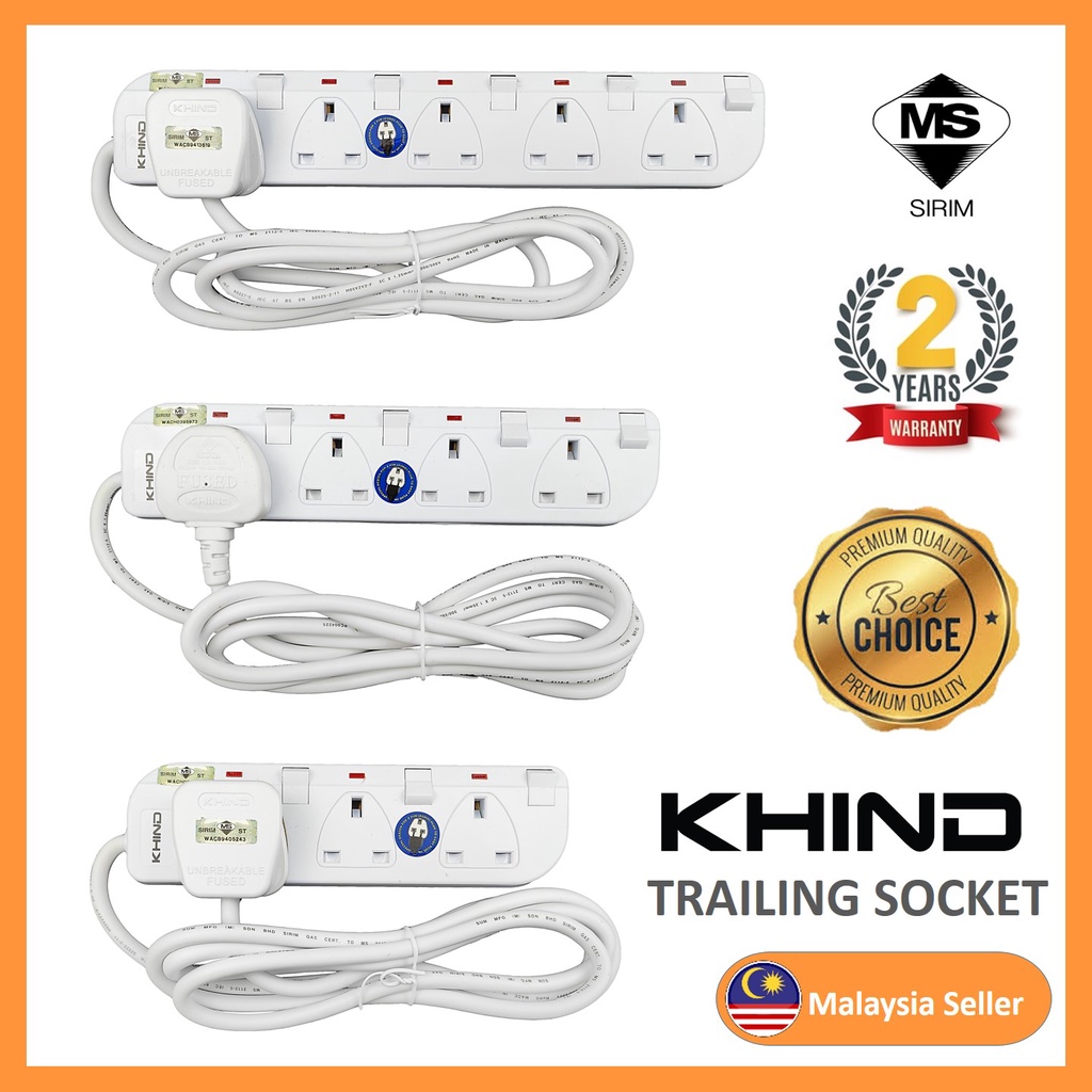 Khind 3g 4g 5g Multi Ways Trailing Socket Socket Penyambung Pelbagai Shopee Malaysia
