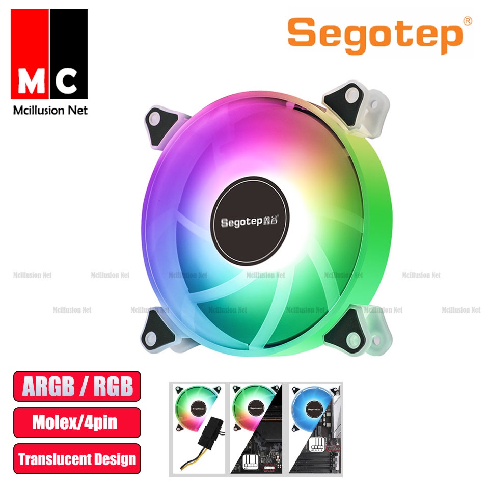 Segotep PC Case WM12 RGB Fan 5V 3pin ARGB 120mm Fans for PC Fan Cooler ...