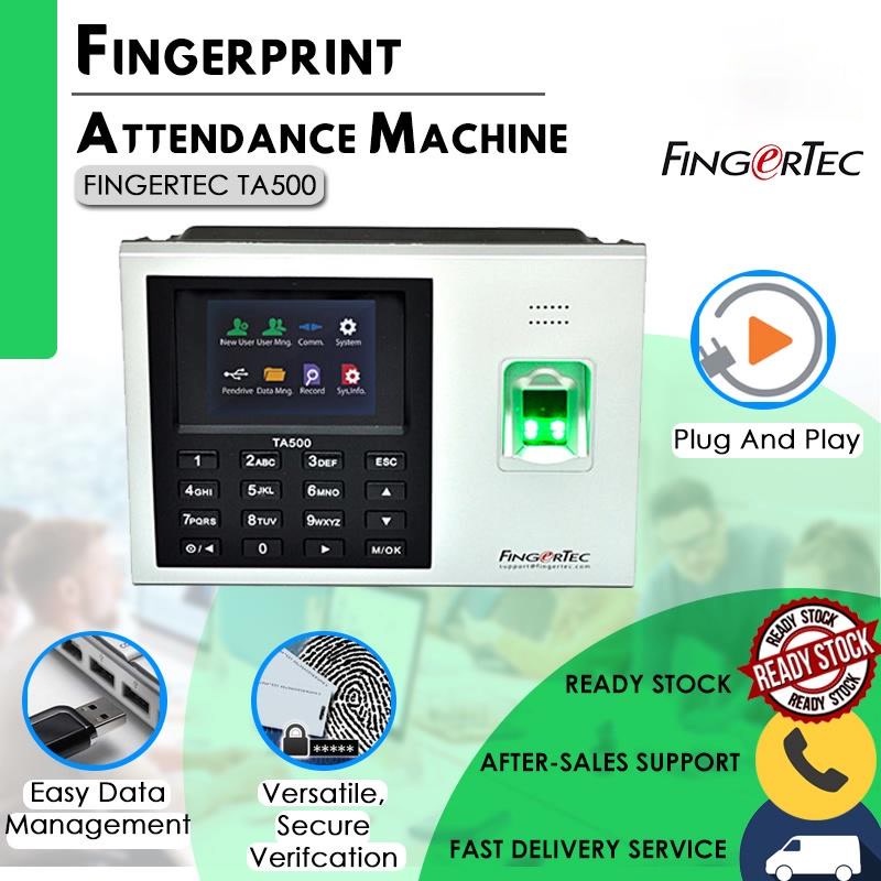 FingerTec TA500 Biometric Fingerprint Thumbprint Time Attendance Machine Fingerprint Mesin ...