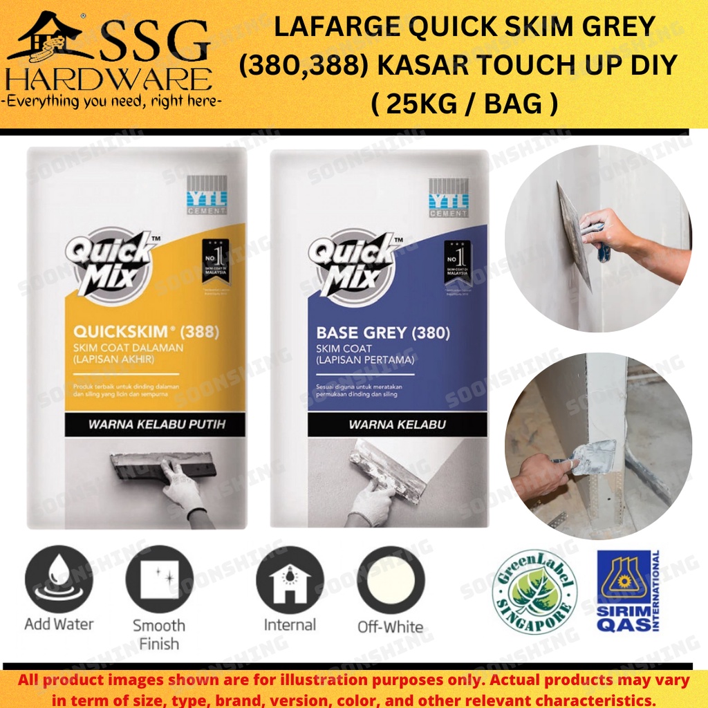 SSG400 Simen Skem Simen Halus Simen Kasar 25kg LAFARGE Quick Skim Grey ...