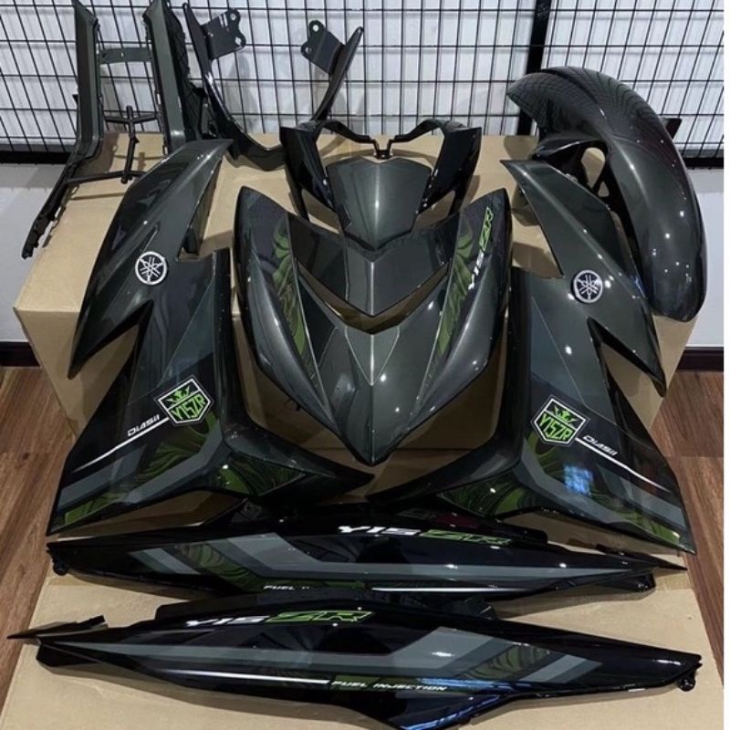 cover set y15zr(v2) hijau lumut (siap sticker tampal) !!!!!siap sekali ...